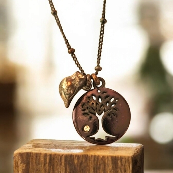 Fossil | Jewelry | Fossil Tree Of Life Necklace W Bird 6 Bronze Tones ...
